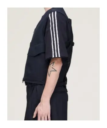 Y3 Sleeveless Pocket Vest With Zip-up Closure - Black