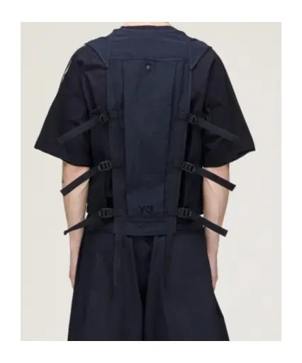Y3 Sleeveless Pocket Vest With Zip-up Closure - Black