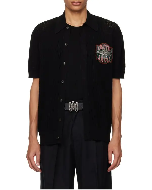 Amiri Short Sleeved Crochet Os Shirt