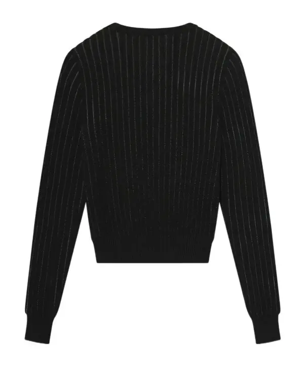 FRAME Sheer Ribbed Knitted Sweater