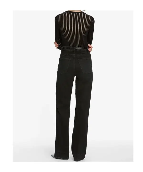 FRAME Sheer Ribbed Knitted Sweater