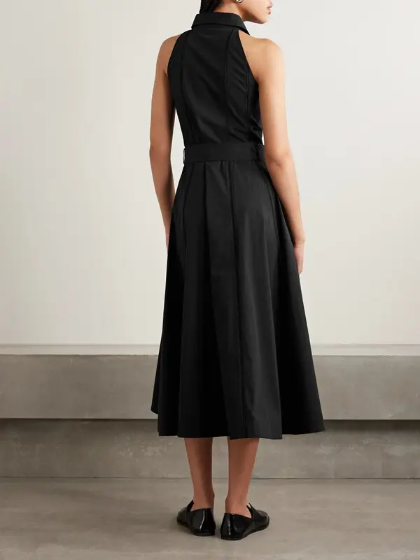Proenza Schouler Cotton-blend Poplin Shirt Dress With Crochet Trim - Black