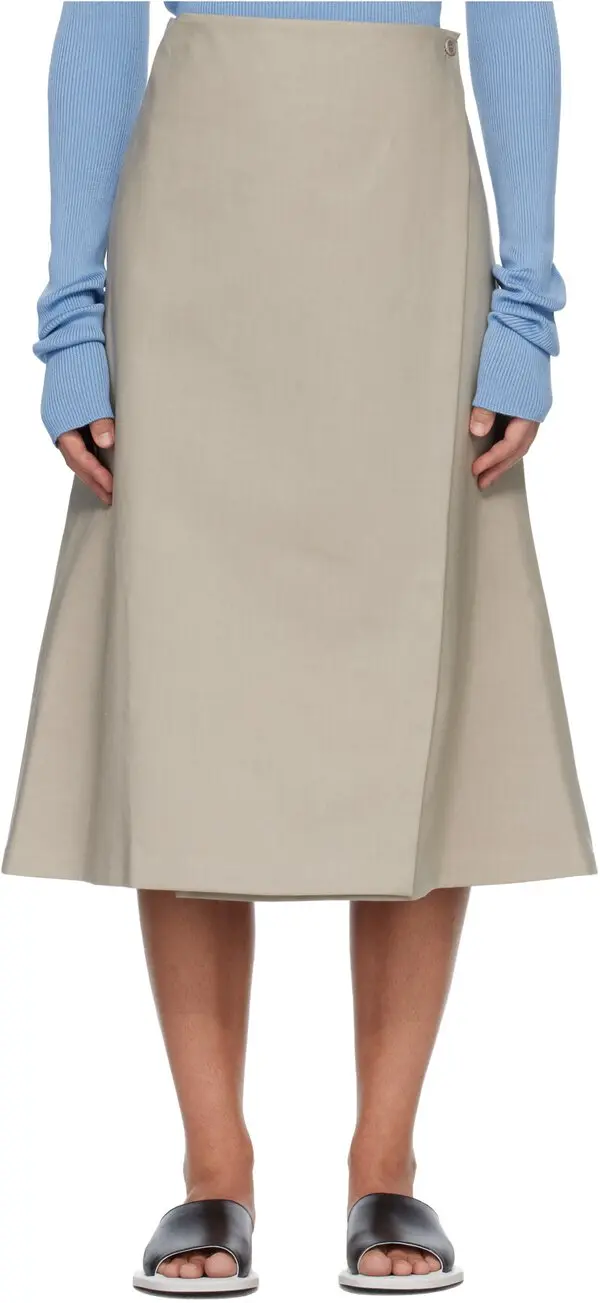 RIER Cotton A-line Skirt With Wrap Design