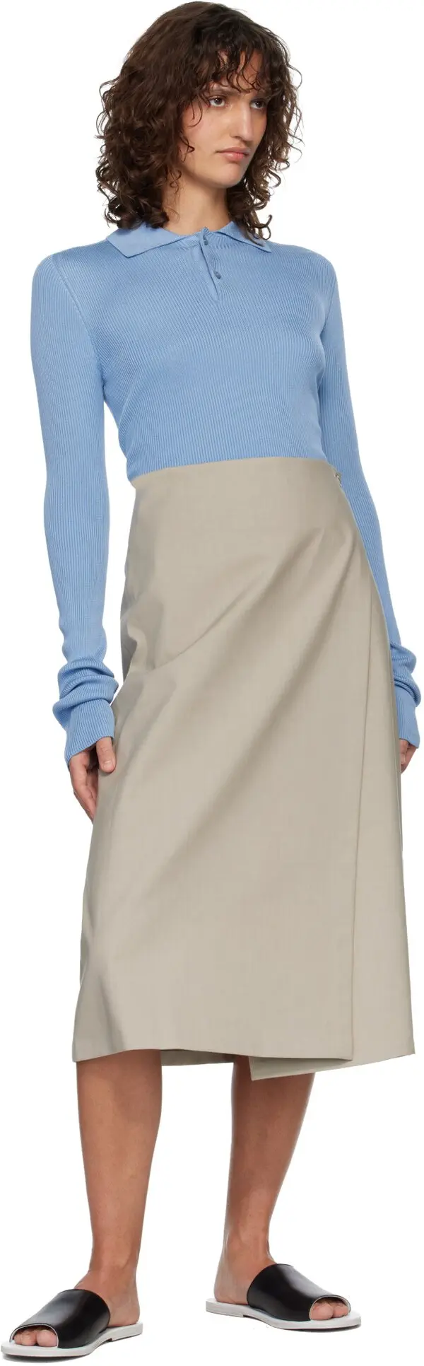 RIER Cotton A-line Skirt With Wrap Design