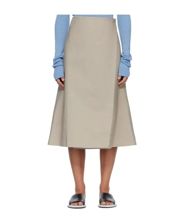 RIER Cotton A-line Skirt With Wrap Design