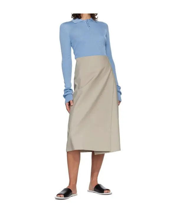 RIER Cotton A-line Skirt With Wrap Design