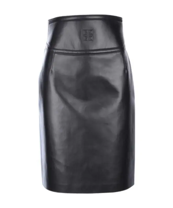 Givenchy Cut-out Detail Leather Midi Skirt