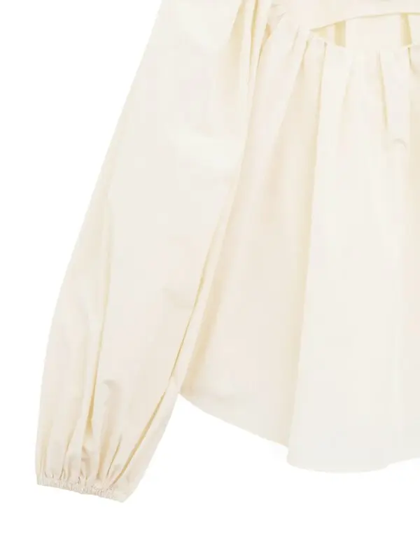 FORTE_FORTE Pleated Long-sleeved Top - Ivory