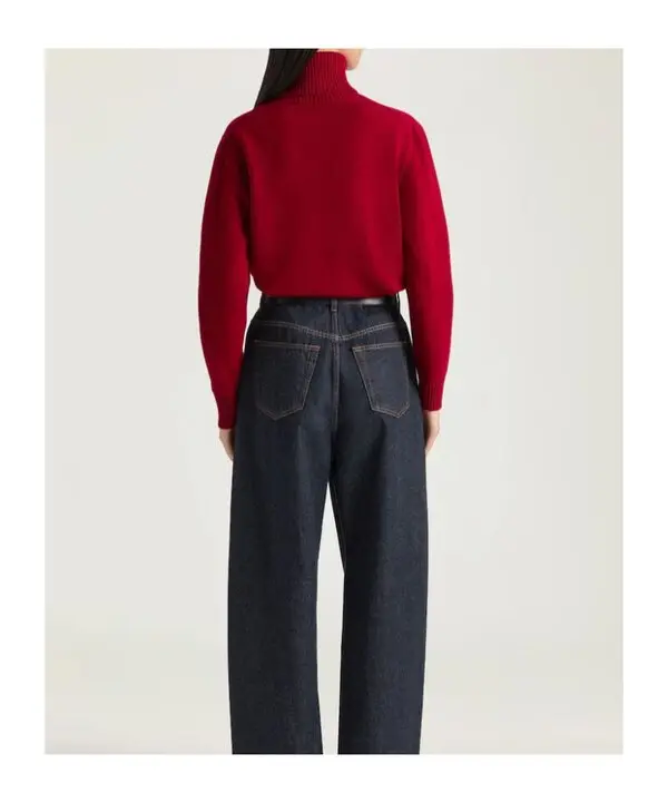 Givenchy Paris Signature Embroidered Turtleneck Sweater - Red