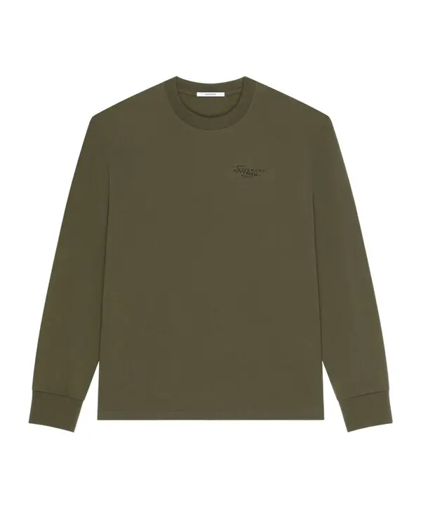 Givenchy Stamp Printed Long-sleeved T-shirt - Khaki
