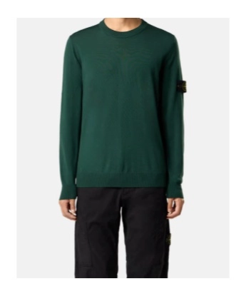 Stone Island Logo Patch Crewneck Jumper - Green
