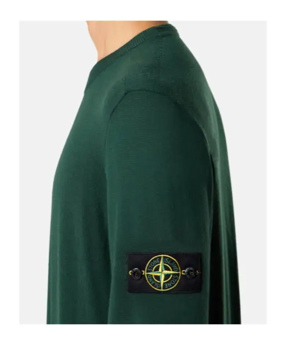 Stone Island Crew Neck Patch Sweater - Juniper