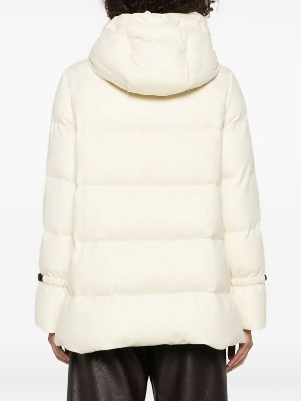 Herno Hooded Zipped Quilted Jacket - White