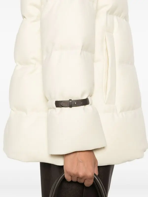 Herno Hooded Zipped Quilted Jacket - White