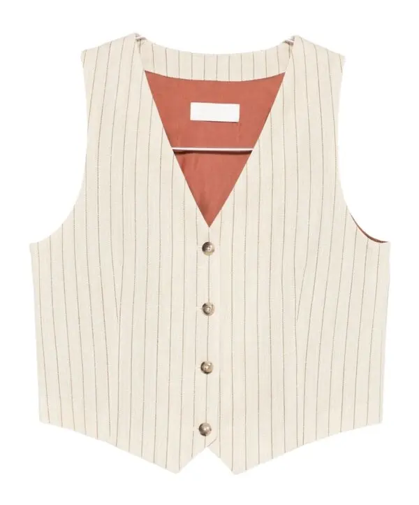 CIRCOLO 1901 Pinstripe Buttoned Waistcoat - White
