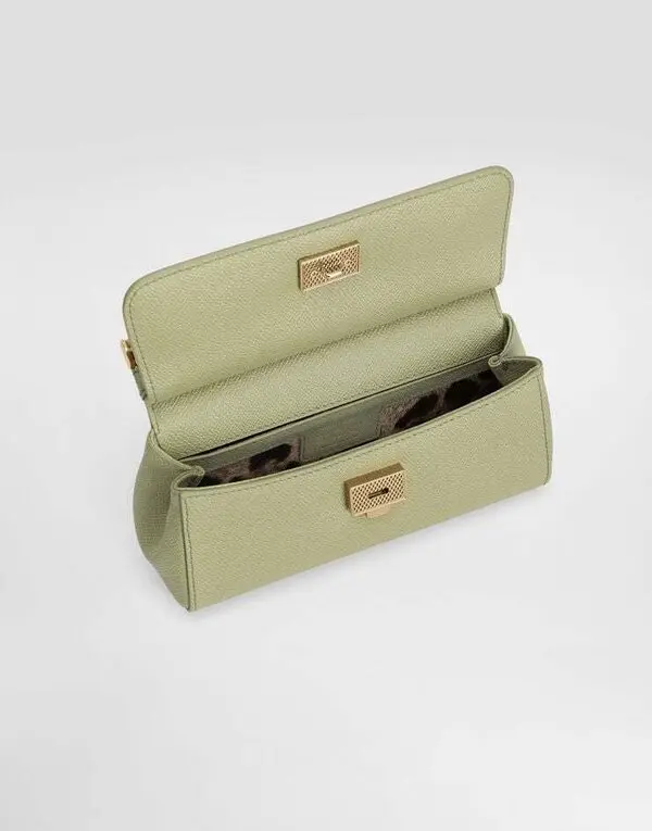 Dolce & Gabbana Small Sicily Handbag With Logo Plaque - Green