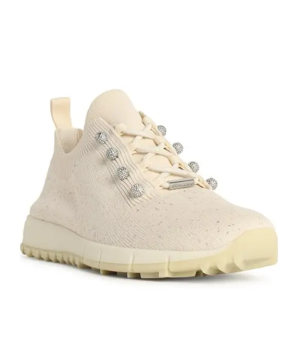JIMMY CHOO Veles Knit Sneakers - Cream
