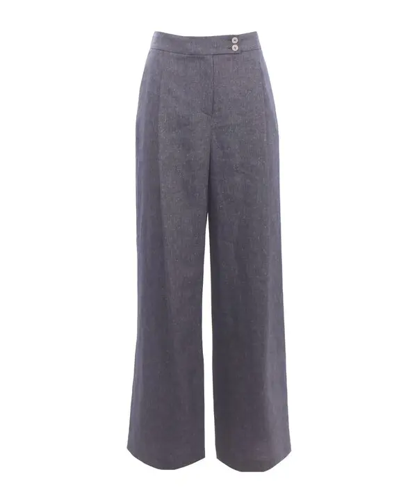 Eleventy Pleated Wide-leg Trousers