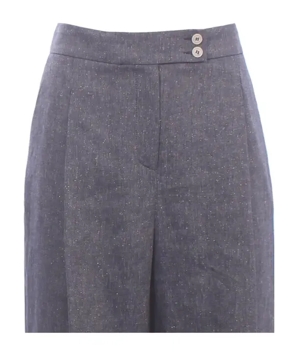 Eleventy Pleated Wide-leg Trousers