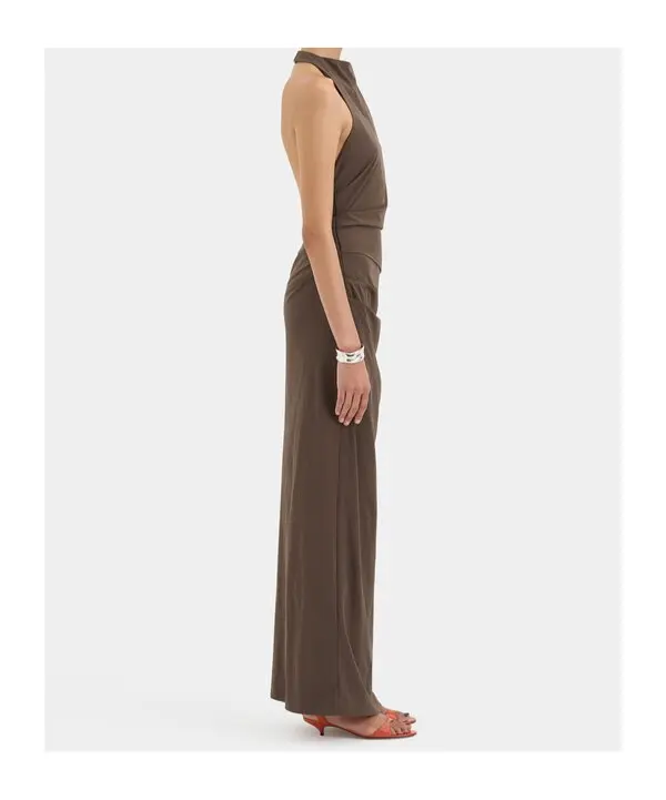 SIR. Halterneck Ruched Maxi Dress