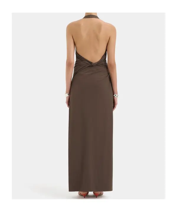 SIR. Halterneck Ruched Maxi Dress