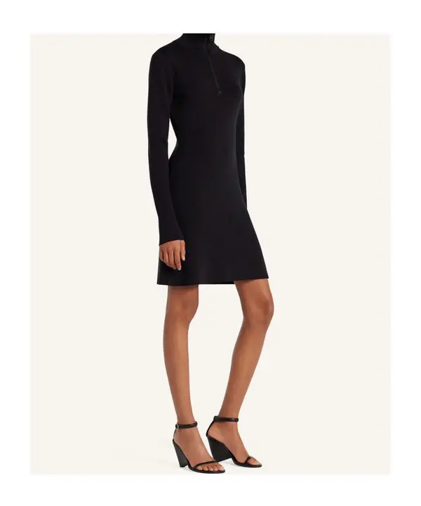 COURREGES Courrèges Zipped Mockneck Dress - Black