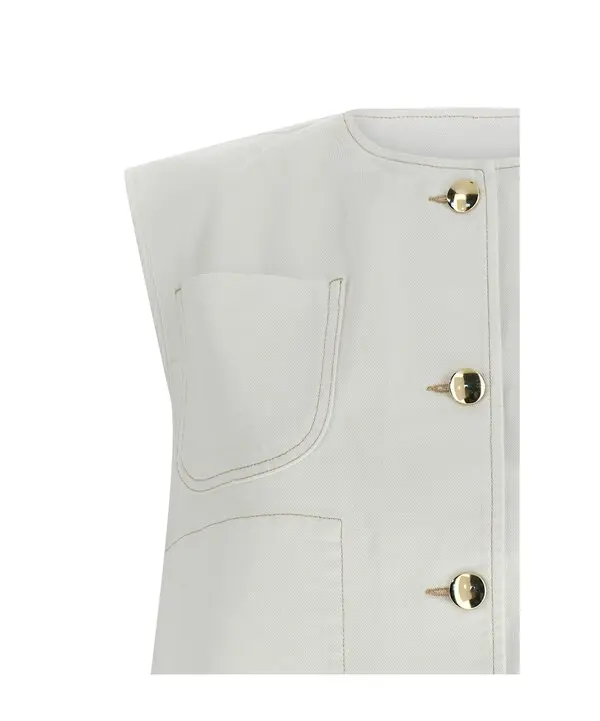 Fabiana Filippi Denim Knit Buttoned Jacket