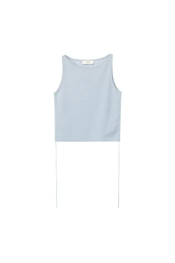 DUNST Sleeveless Knit Top With Drawstring Detail - Softblue