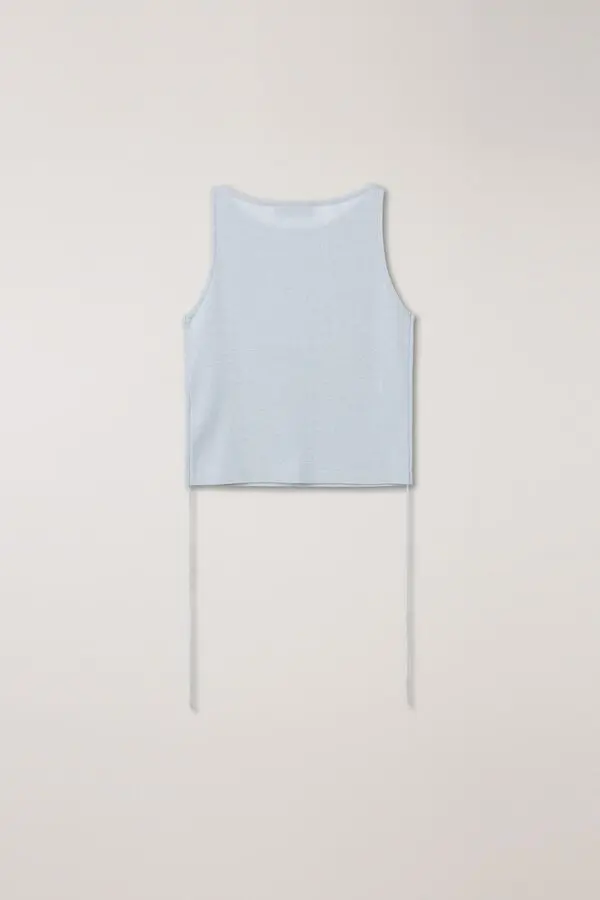 DUNST Sleeveless Knit Top With Drawstring Detail - Softblue