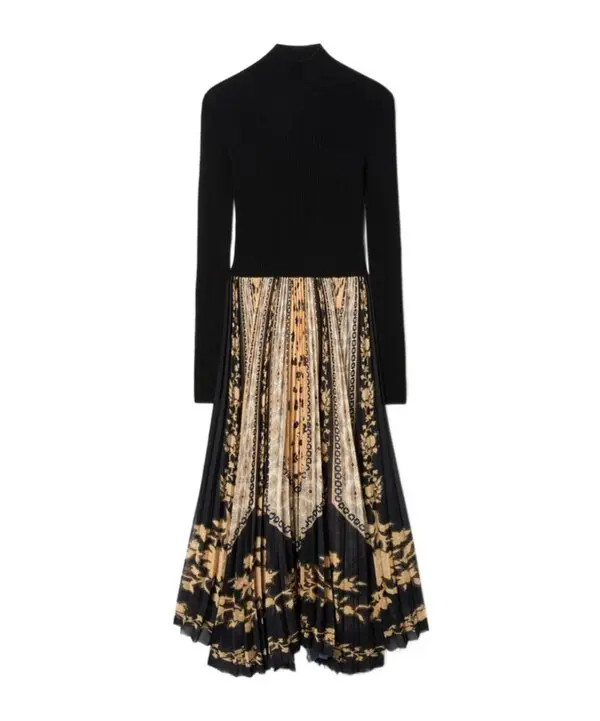 La DoubleJ Moondance Pleated Knit Maxi Dress - Black