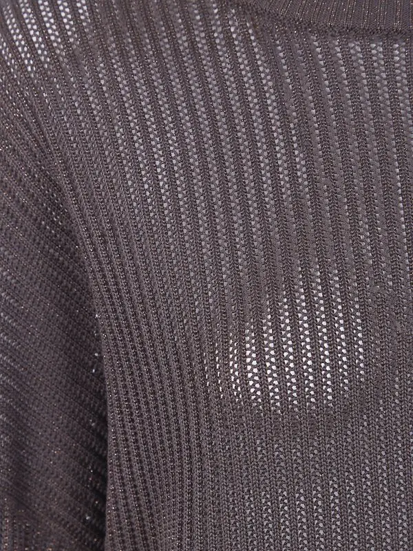Brunello Cucinelli Long Sleeve Jumper With Ribbed Collar - Black
