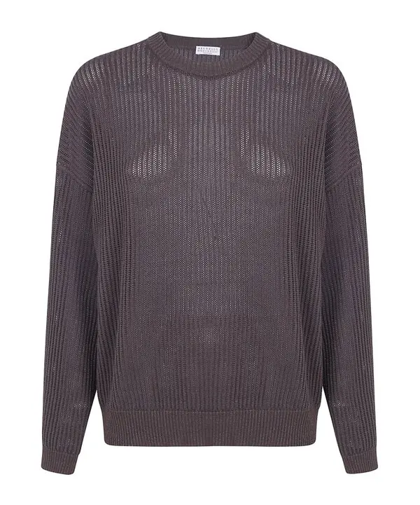 Brunello Cucinelli Long Sleeve Jumper With Ribbed Collar
