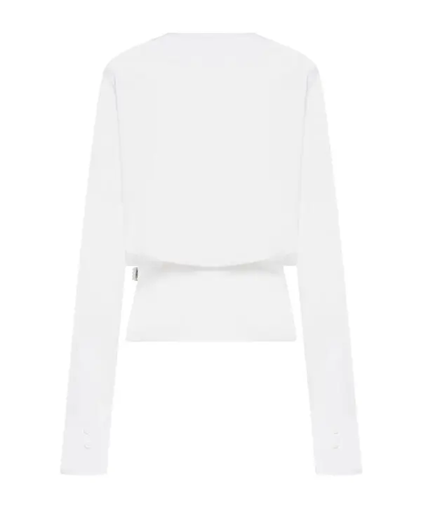 Attico V-neck Asymmetrical Hem Blouse