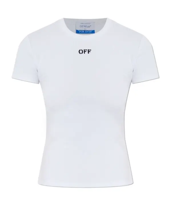 Off-White Off Stamp Ribbed T-shirt - White/black
