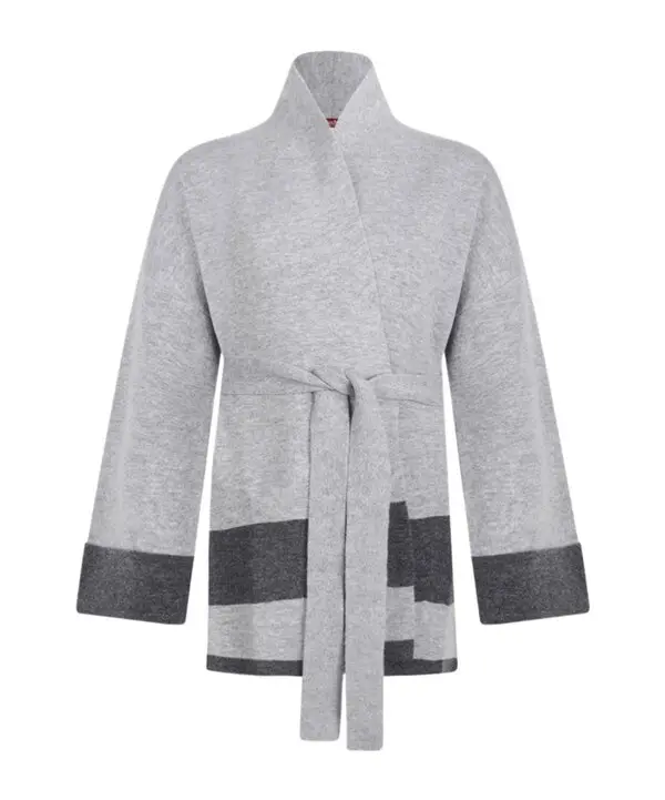 Max Mara Belted Cardigan With Stand-up Collar