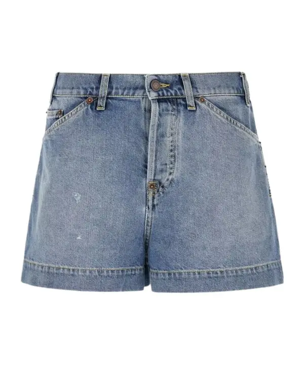 Moschino Button-fastening Denim Shorts - Gray