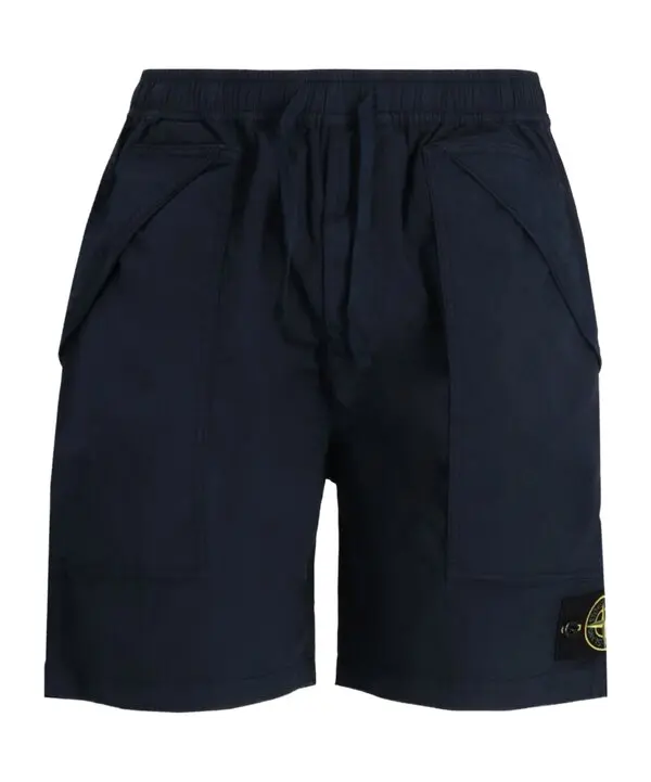 Stone Island Drawstring Logo-patch Cargo Shorts