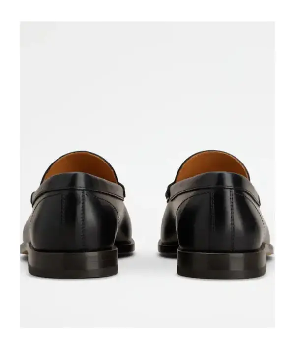TOD'S Calfskin Leather Penny Loafers - Black