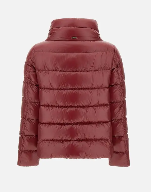 Herno Funnel Neck Quilted Down Jacket - Red