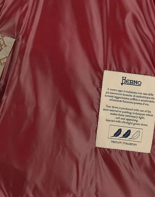 Herno Funnel Neck Quilted Down Jacket - Red