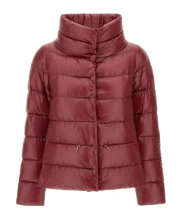 Herno Funnel Neck Quilted Down Jacket - Red