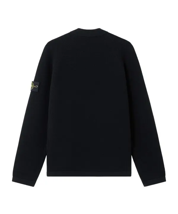 Stone Island Mock Neck Zip Detailed Jumper
