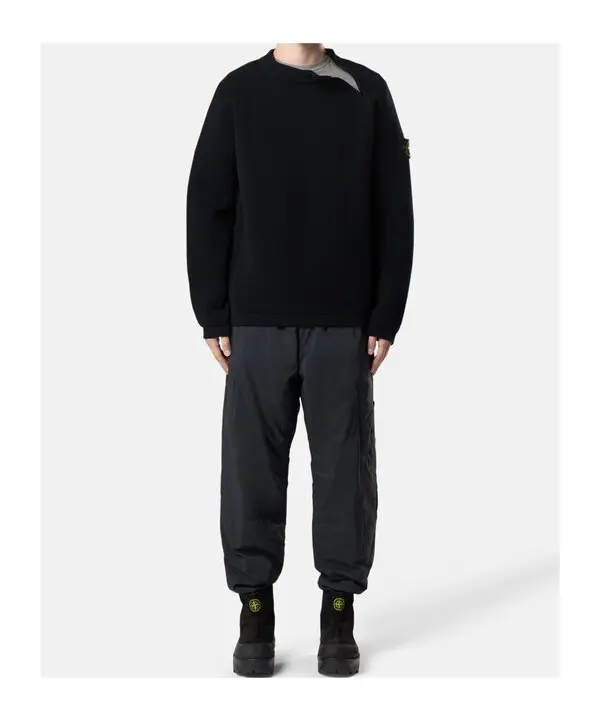 Stone Island Mock Neck Zip Detailed Jumper