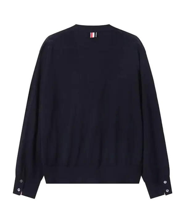Thom Browne V-neck Knitted Cardigan With Stripes