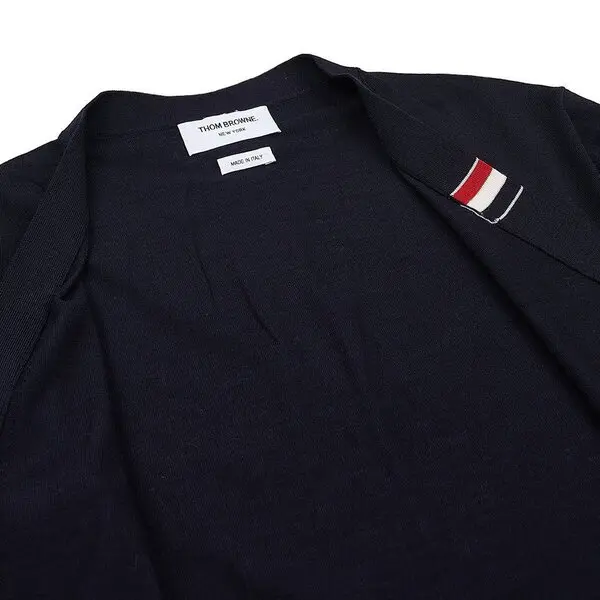 Thom Browne V-neck Knitted Cardigan With Stripes