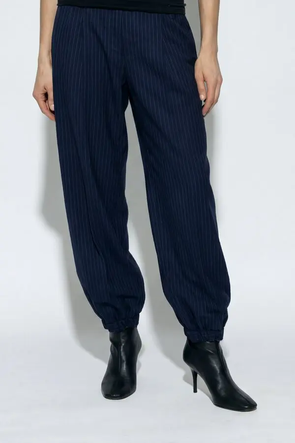 Moschino High-waisted Striped Wide-leg Trousers - Black