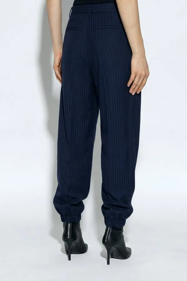 Moschino High-waisted Striped Wide-leg Trousers - Black