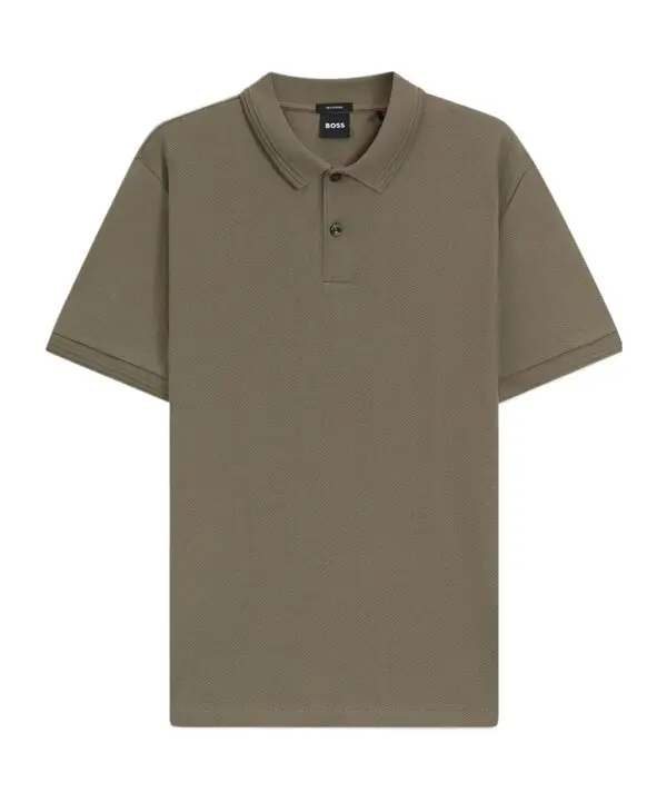 Hugo Boss Parlay 240 Button Herringbone Polo Shirt