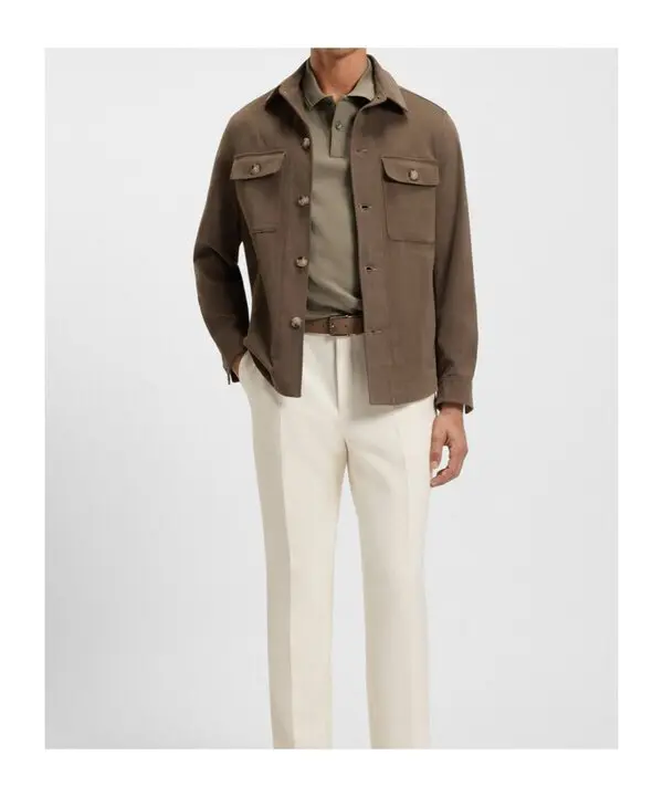 Hugo Boss Parlay 240 Button Herringbone Polo Shirt