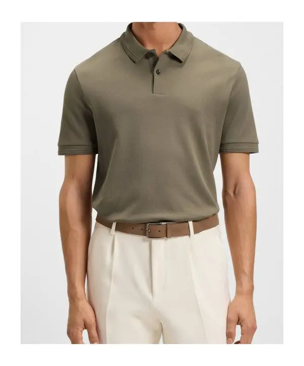 Hugo Boss Parlay 240 Button Herringbone Polo Shirt